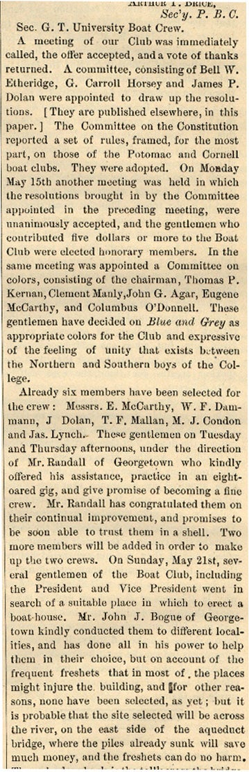 Crew at Georgetown: A Selection of Materials from the University Archives | Georgetown ...